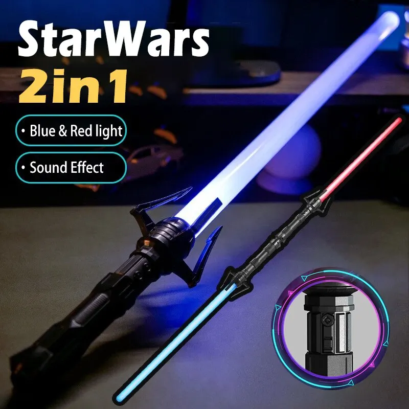 2pcs-Toy-Laser-Sword-Red-and-Blue-Double-Sword-Retractable-Two-In-One ...