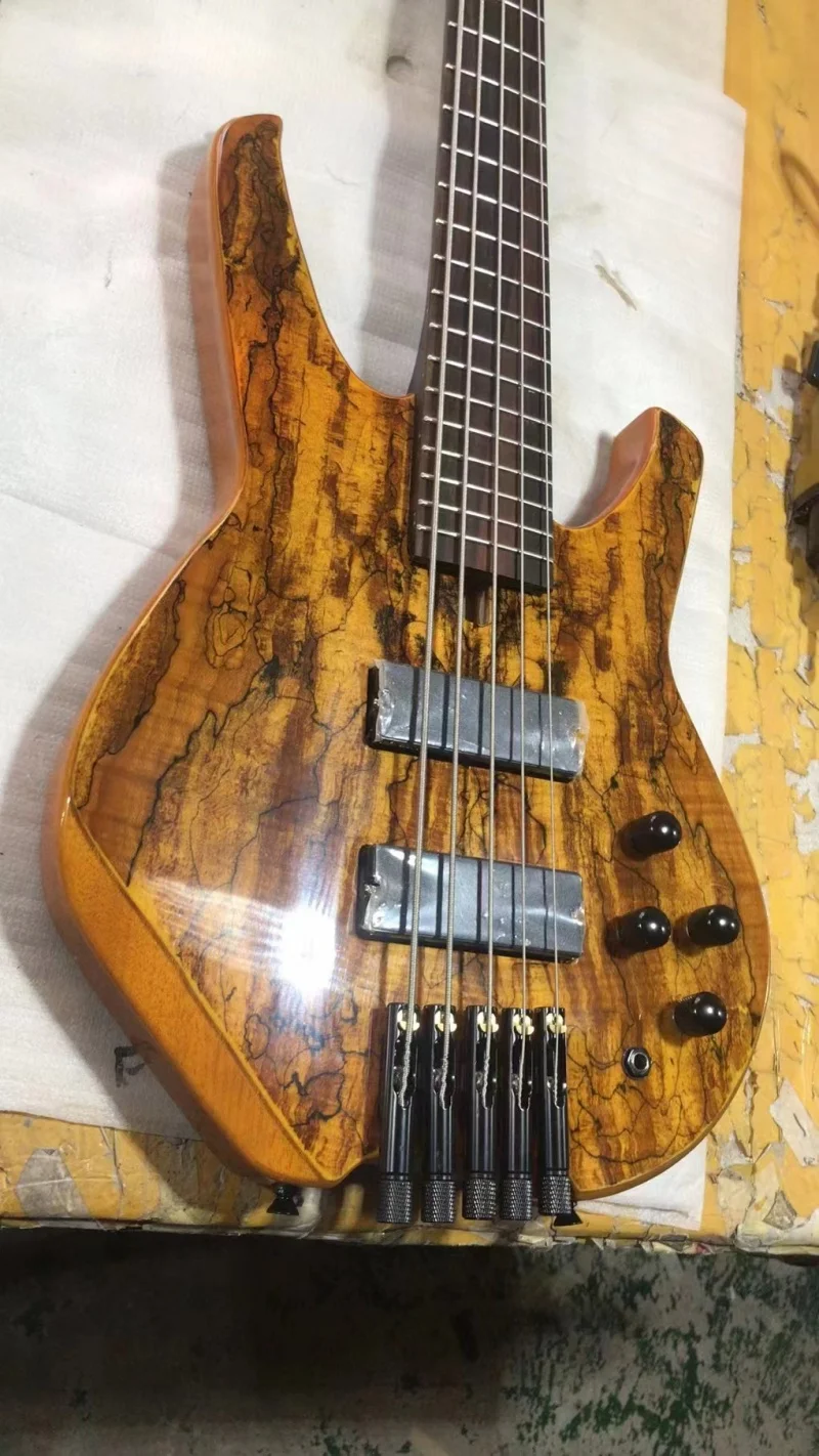 Custom-5-string-headless-electric-bass-Rosewood-fingerboard-Black ...