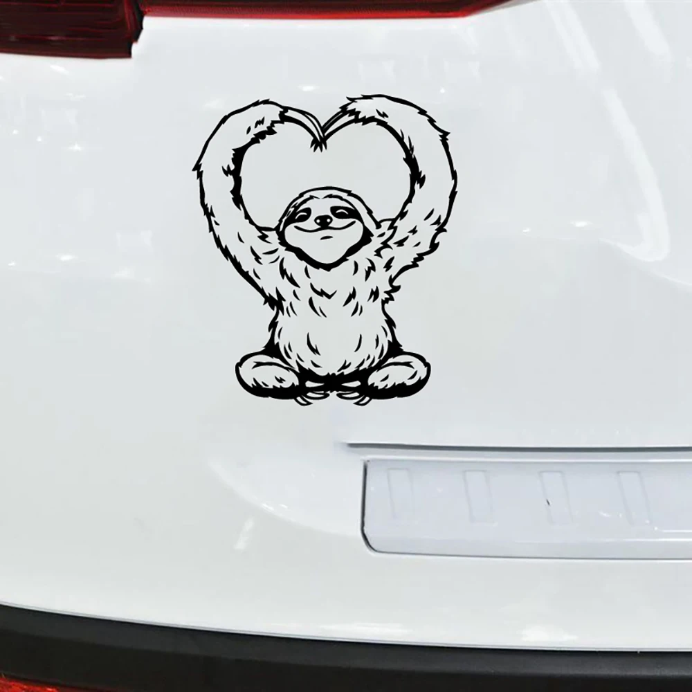 Happy-Sloth-Making-Heart-Arms-Car-Window-Cup-Vinyl-Art-Stickers-Cute ...