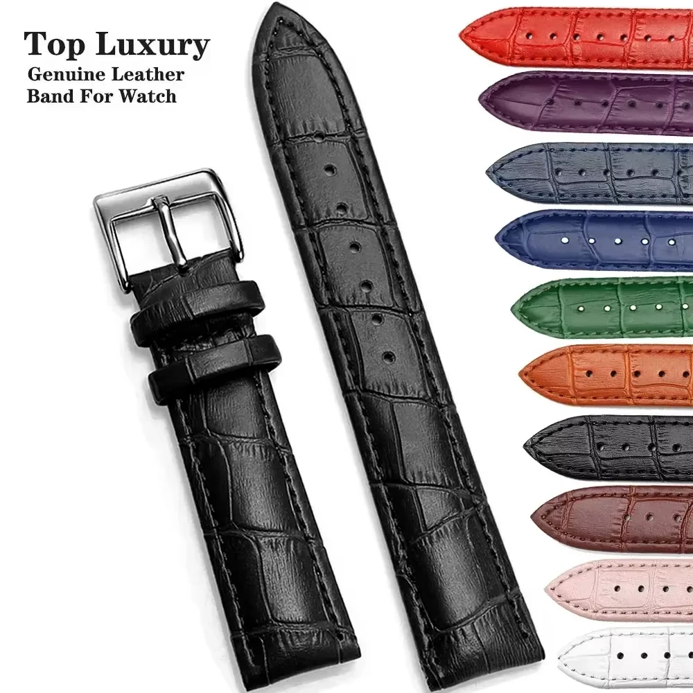 Genuine Leather Watchbands 12/14/16/18/20/22/24 mm Watch Band Strap ...