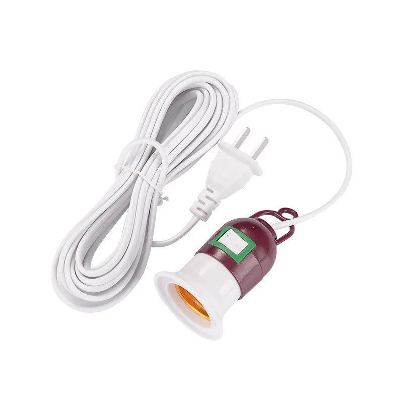 2.4M 4M E27 AC Power Cord Led Lamp Bulb Bases US Plug Extension Cable ...