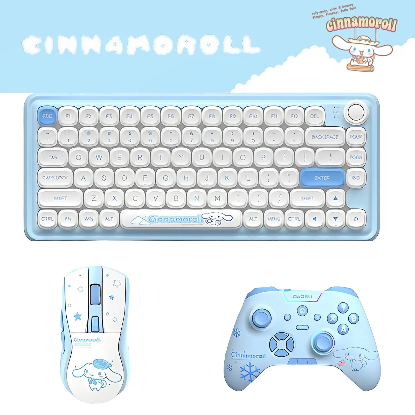 Sanrioed Cinnamoroll-Clavier et souris sans fil Bluetooth Kawaii ...
