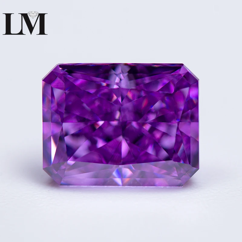 Cubic-Zirconia-Stone-Purple-Color-Radiant-Shape-4k-Crushed-Ice-Cut-Lab ...