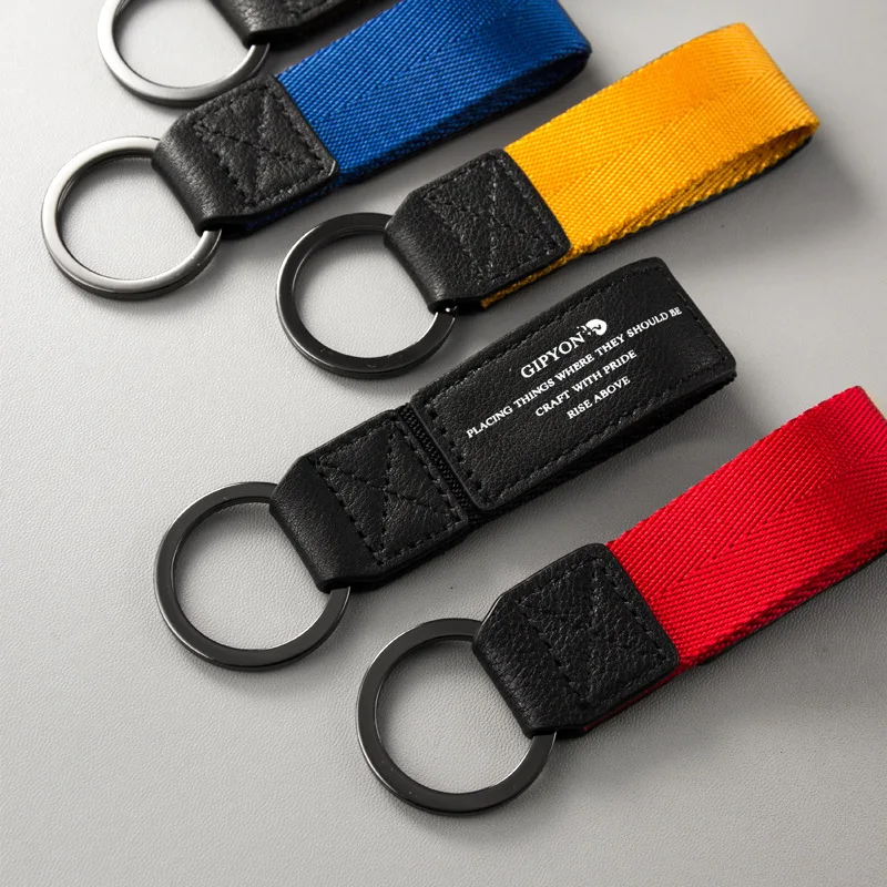 Fine-Soft-Leather-Car-Keychain-Accessories-Colorful-Hand-Woven-Nylon ...