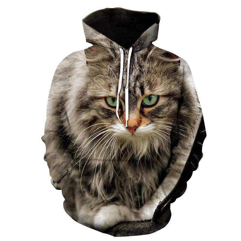 Men Hoodies 3D Print Cute Animal Cat Graphic Men Sweatshirt Harajuku ...