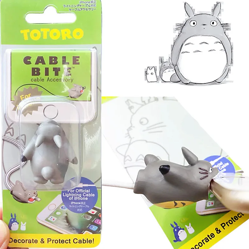 Cubierta-protectora-de-cable-de-datos-figura-de-Anime-de-Totoro-modelo ...