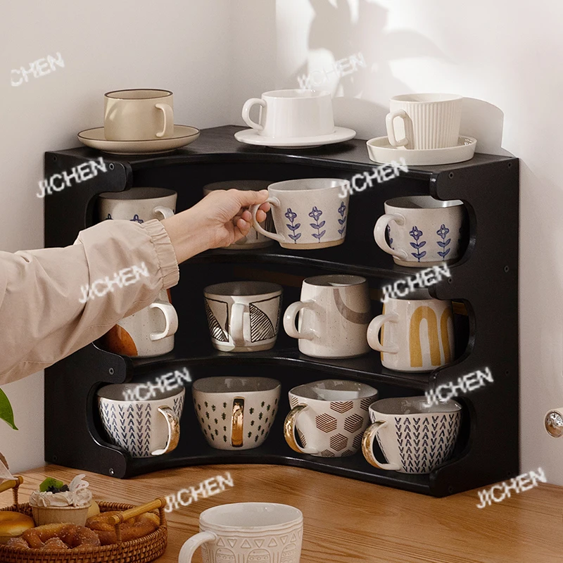 Multi-Layer Cup Mug Organizer Desktop Storage Rack Tea Set Water Bar ...