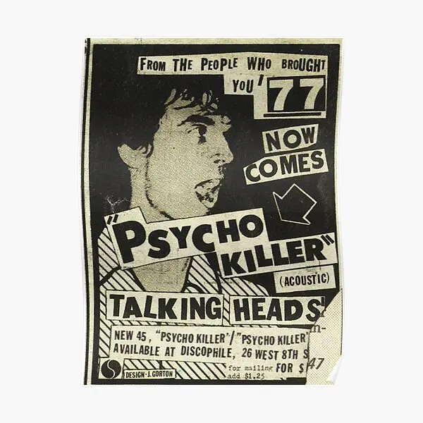 Psycho-Killer-Talking-Heads-Post-Punk-Poster-Art-Wall-Modern-Decor ...