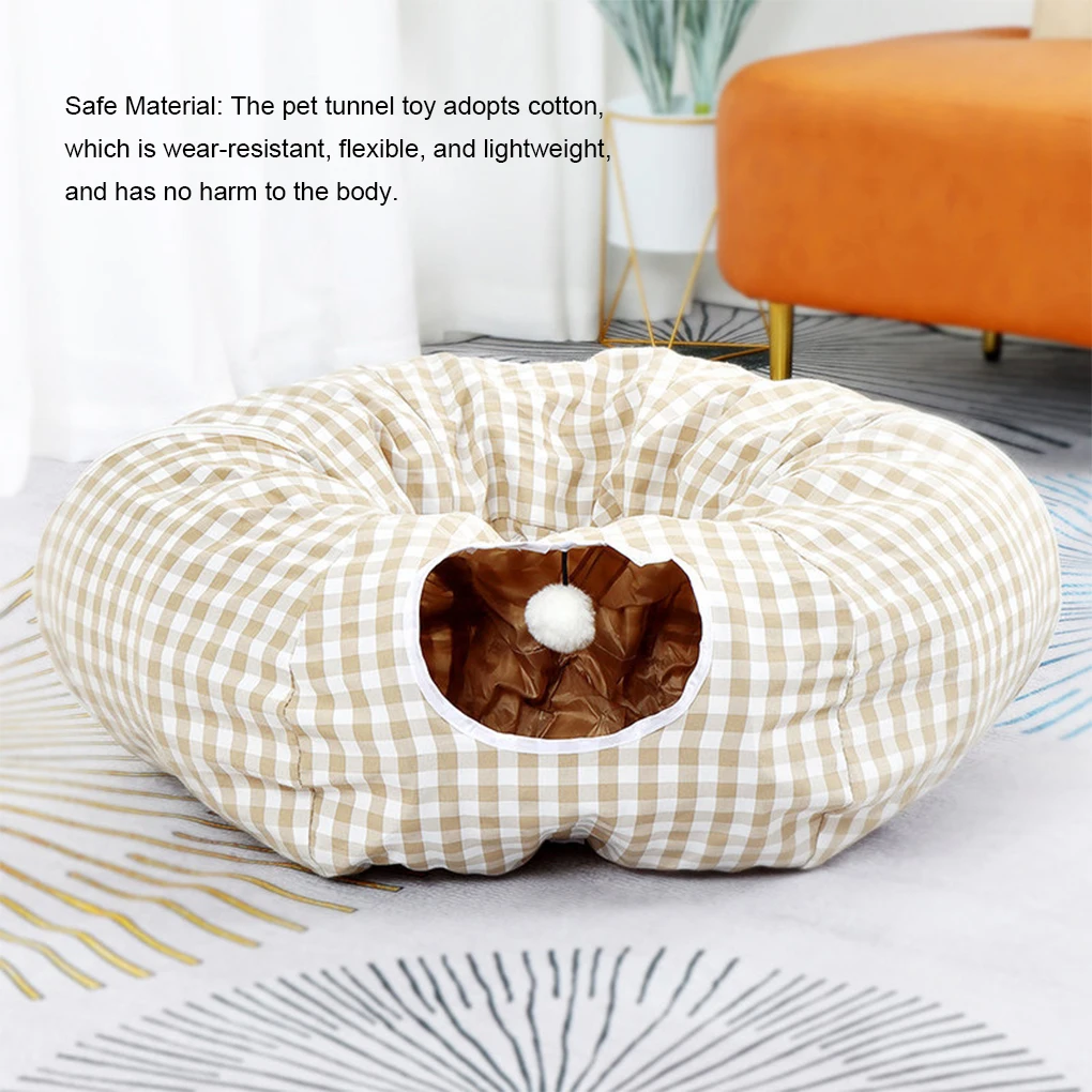 Gato túnel brinquedo interior rolo donut forma trainer esteira ...