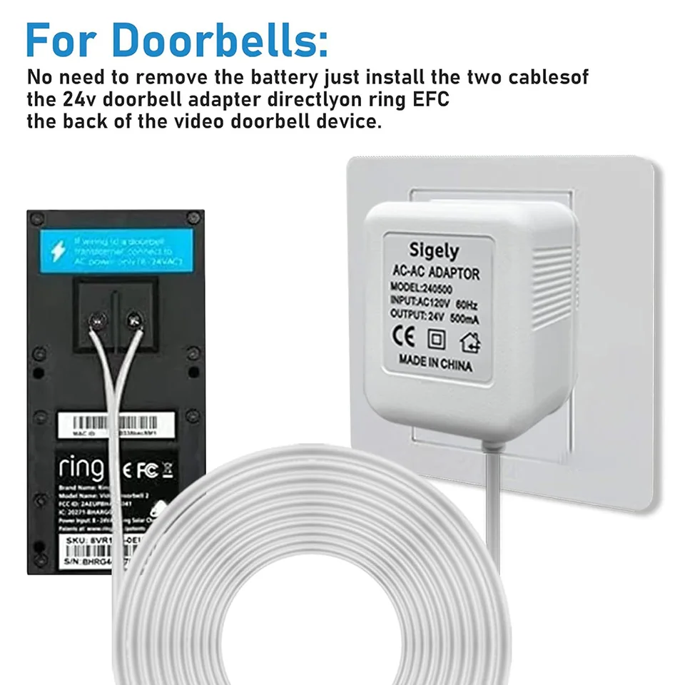 Doorbell Power Adapter Doorbell Transformer Adapter - Power Supply For ...
