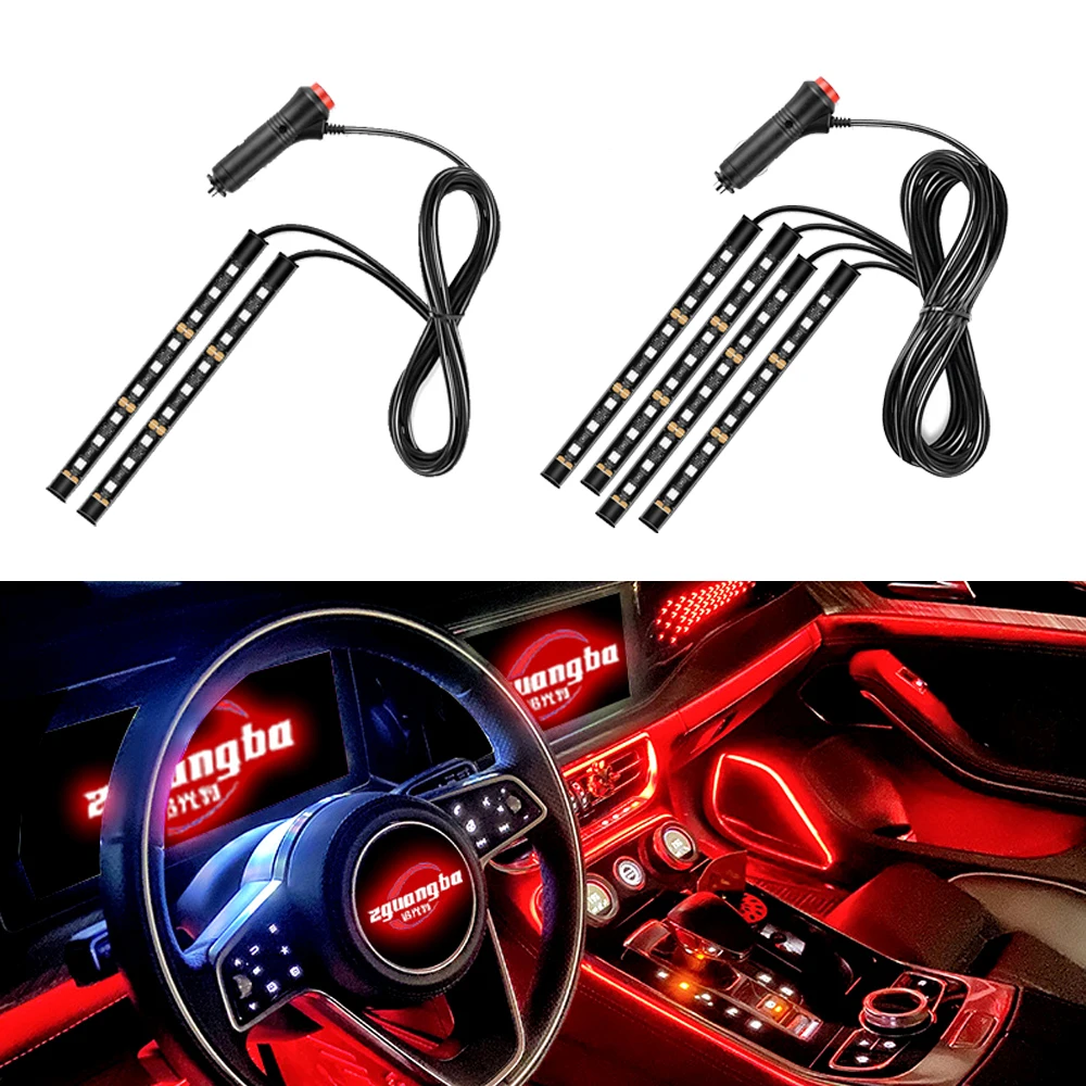 Led Bar Car Interior Backlight Ambient Mood Foot Light With Cigarette ...