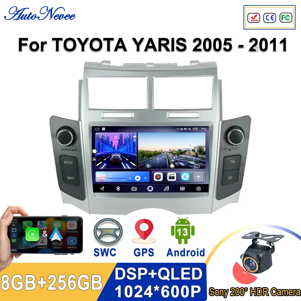 7-Inch-Auto-Radio-Android-13-Car-For-TOYOTA-YARIS-2005-2011-Multimedia ...
