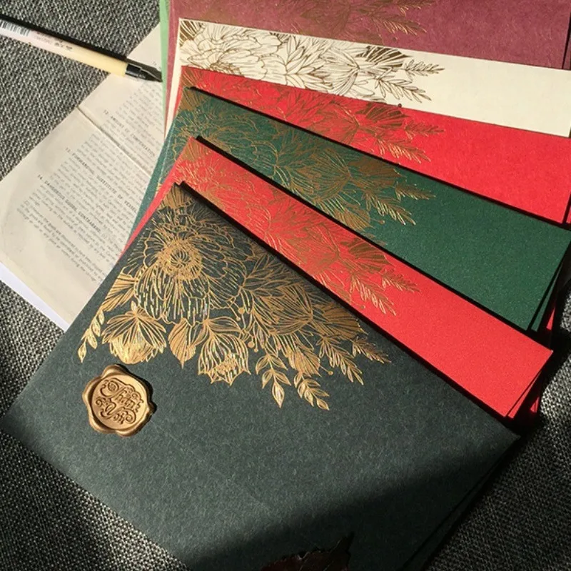 10pcs/special Paper Card Hot Stamping Invitation Letter Envelope, Pearl ...