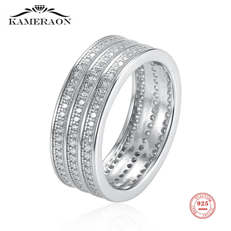 Women-s-925-Sterling-Silver-Crystal-Wide-Ring-Full-Shining-Simulated ...