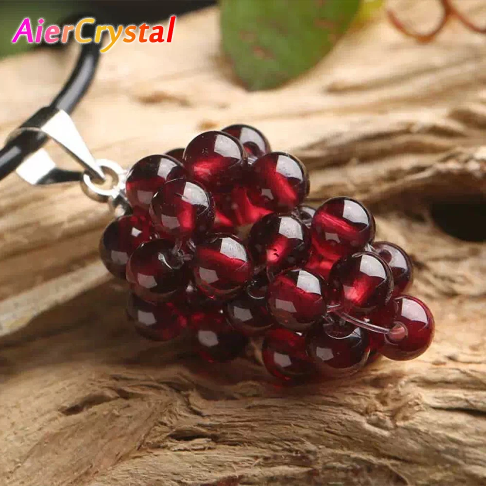 Women's Natural Garnet Grape Pendant Necklace - Reiki Healing Crystal ...