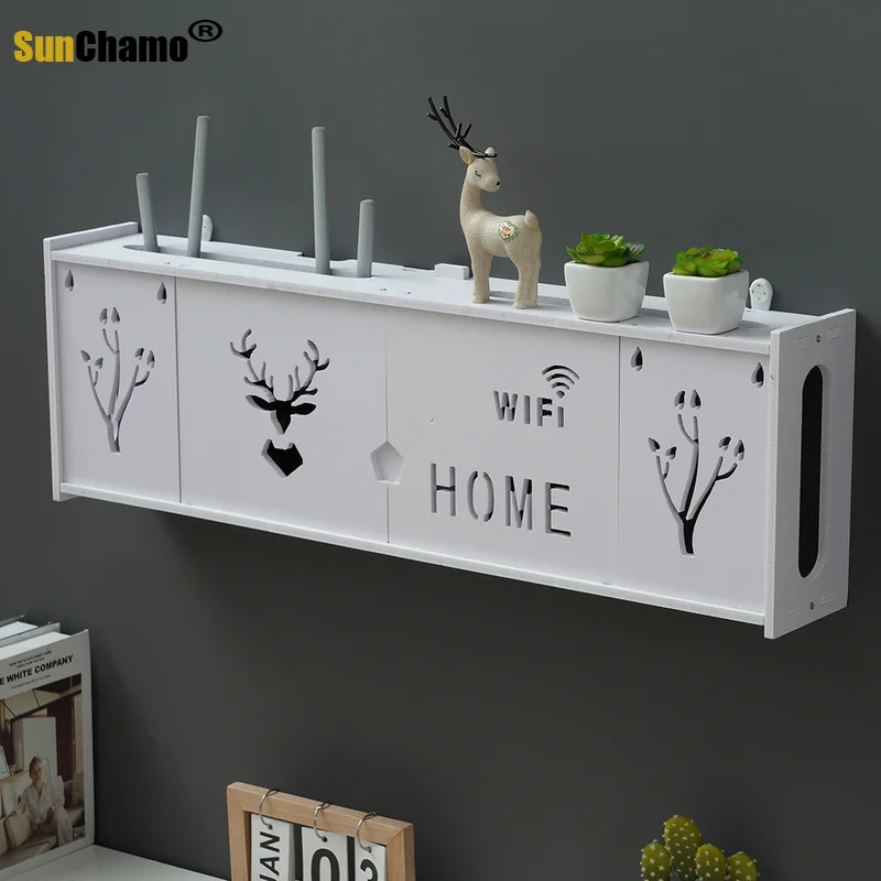 Router Storage Box Set Top Box Shelf Wireless Optical Cat Wifi Box Wall ...