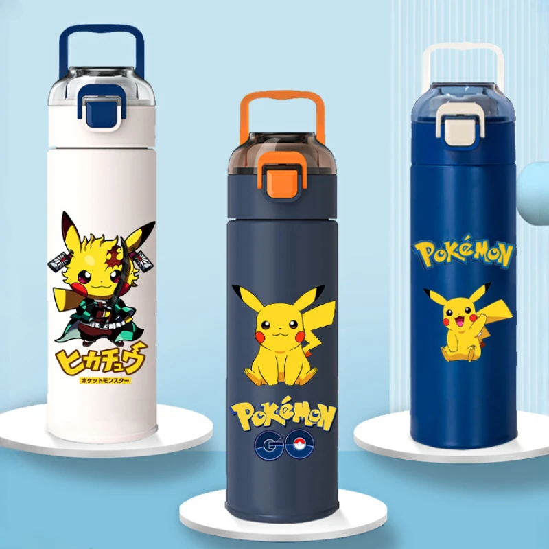Cartoon-Pokemon-Pikachu-Water-Bottle-Anime-Stainless-Steel-Thermos ...