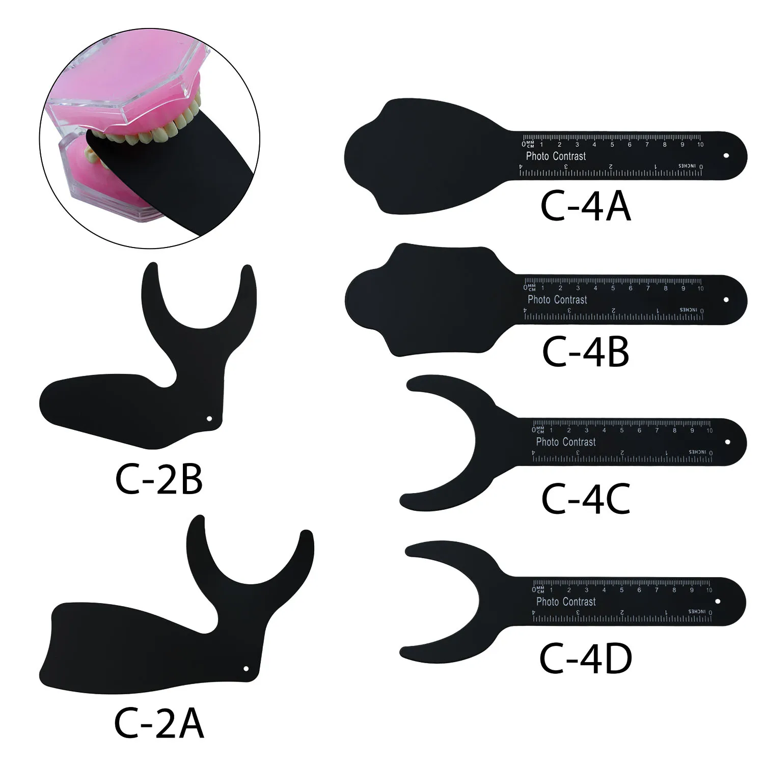 6pcs Dental Photo Contrast Background Board Metal Oral Cheek Plate with ...