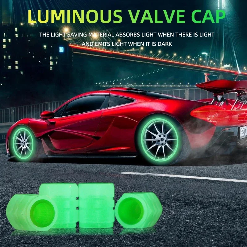 20PCS-Luminous-Car-Tire-Valve-Cap-Fluorescent-Night-Covered-Motorcycle ...