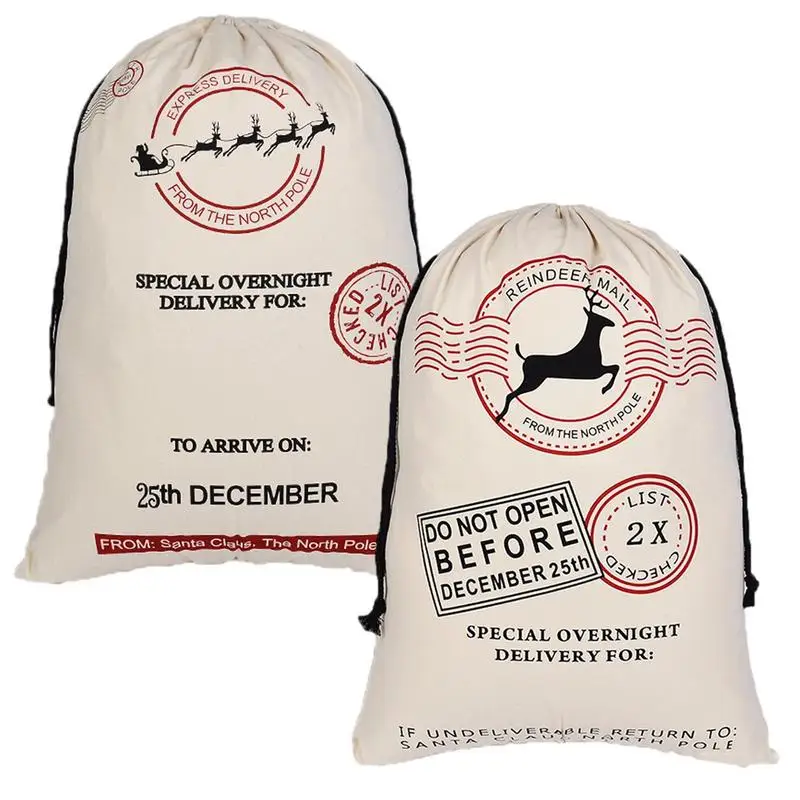 Extra-Large-Giant-Santa-Sacks-Canvas-Christmas-Drawstring-Gift-Bags ...