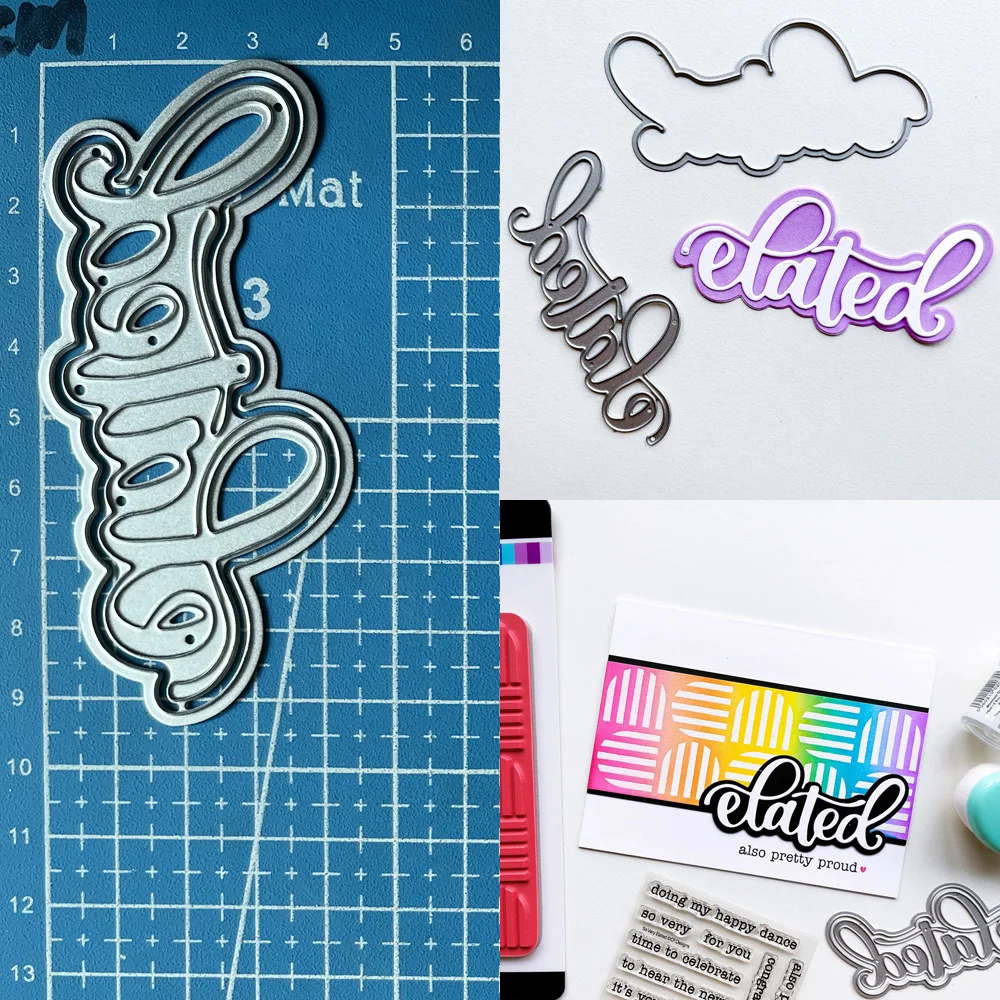 Lucky Goddess Metal Cutting Dies elated Word Diy Scrapbooking Photo ...