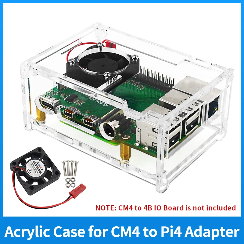 Raspberry-Pi-CM4-to-Pi-4B-IO-Board-Acrylic-Case-Transparent-Enclosure ...