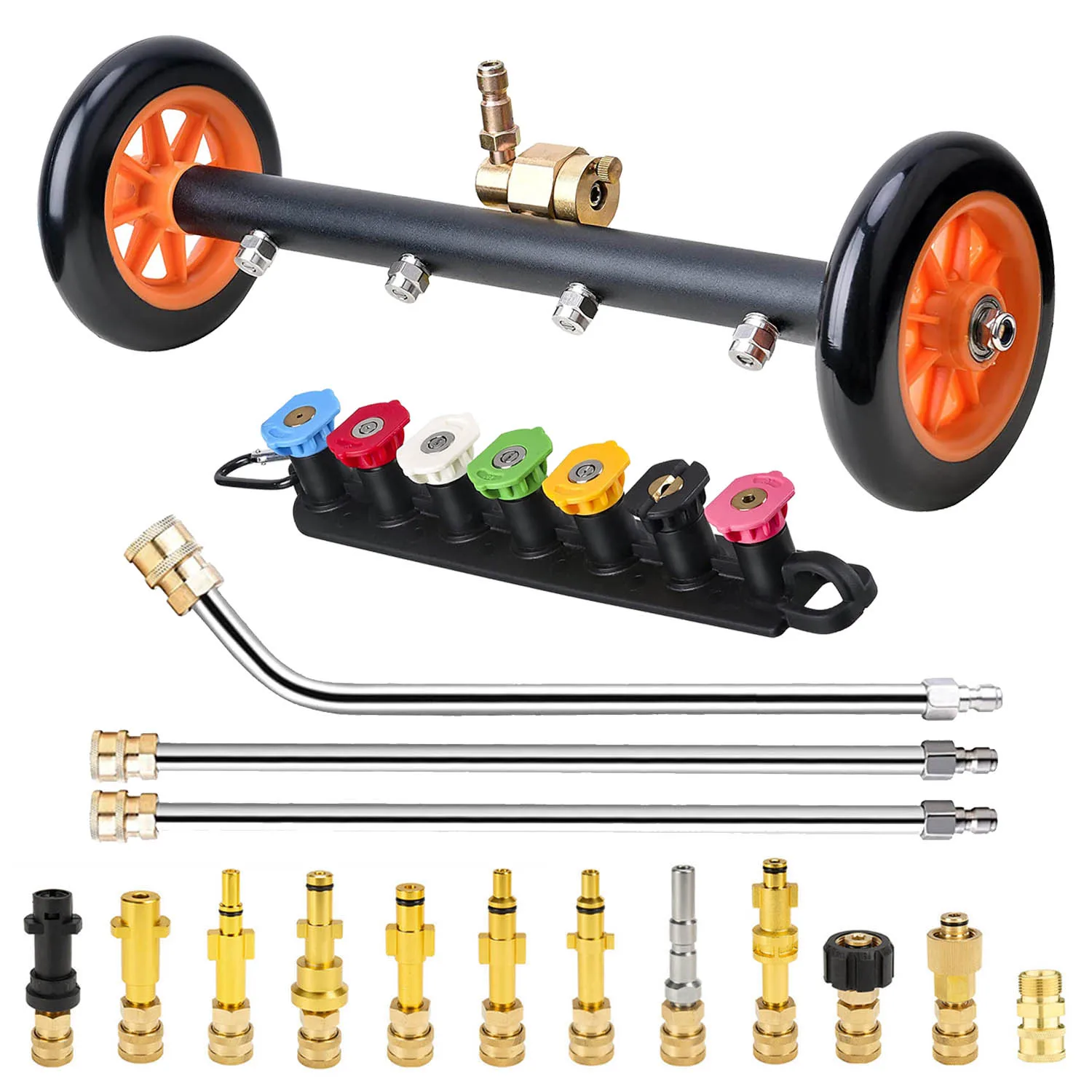 16" Pressure Washer Undercarriage Surface Cleaner Water Broom Car ...