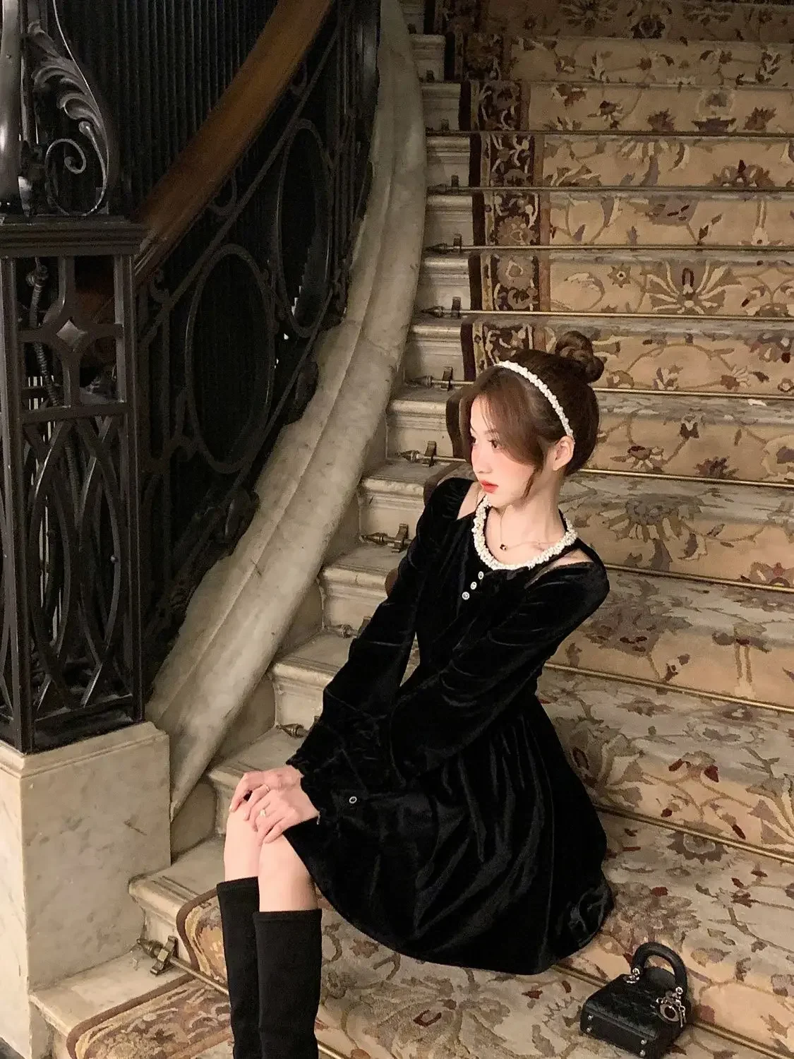 French-Retro-Court-Style-Vintage-Dress-for-Women-Autumn-Winter-New ...