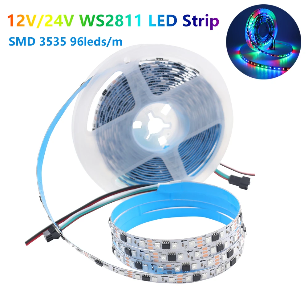 DC 12V/24V WS2811 Led Strip Individually Addressable 96Leds/m External ...