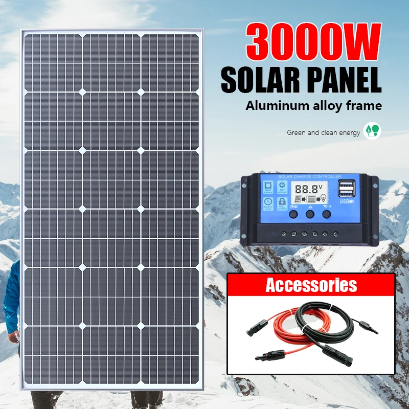 3000W-Solar-Panel-12V-High-Efficiency-Portable-Power-Bank-18V-Flexible ...