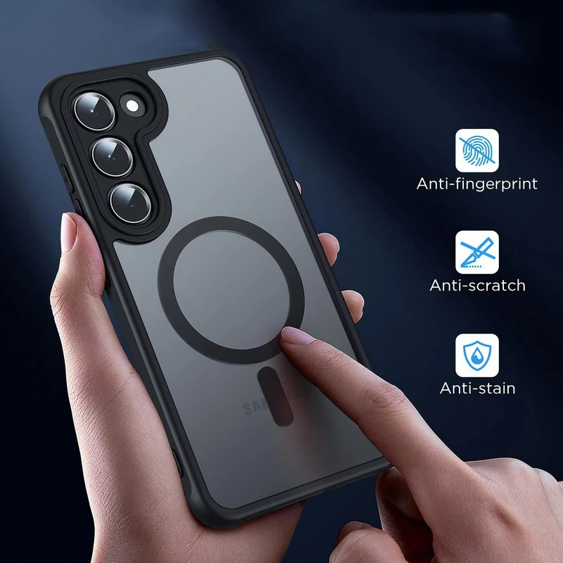 Magnetic For Magsafe Matte Clear Case For Samsung Galaxy S23 S24 Ultra ...