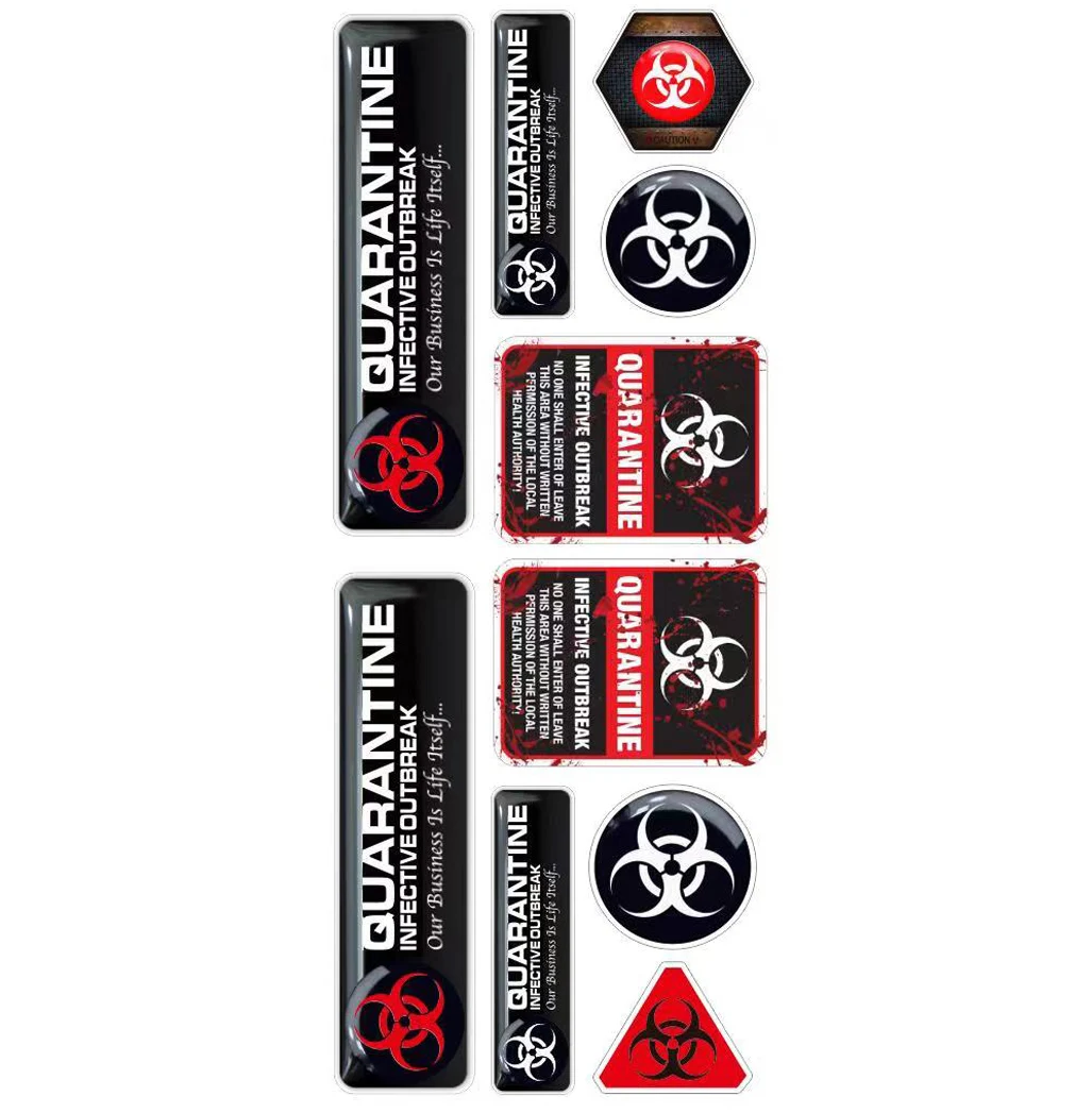 10pcs-Nuclear-Radiation-Biohazard-Biochemistry-Vinyl-Sticker-Emblem-For ...