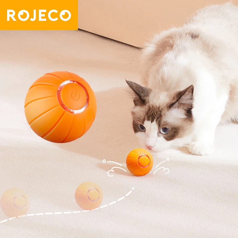 ROJECO-Interactive-Cat-Toy-Automatic-Rolling-Ball-Electric-Bouncing ...