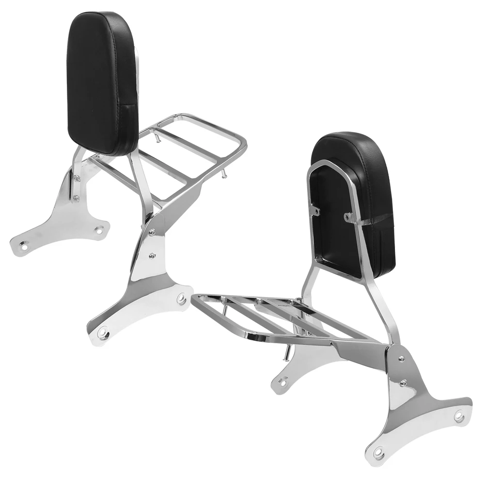 Motorcycle-Chrome-Rear-Passenger-Backrest-Luggage-Rack-Sissy-Bar-For ...