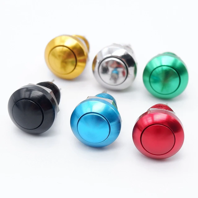 8 Mm-Es Gombok Fém Bekapcsolás Kikapcsolás Nyomógomb Mini Kapcsoló ...