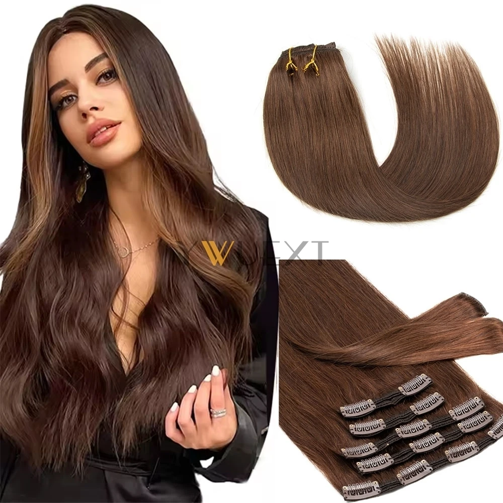 Clip in Human Hair 7pcs/set Machine Remy Natural Clip Human Hair ...