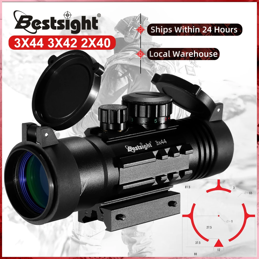 Bestsight-Red-Dot-Sight-Rifle-Scope-3X44-2X40-Verde-Red-Dot-Sight-3X42 ...
