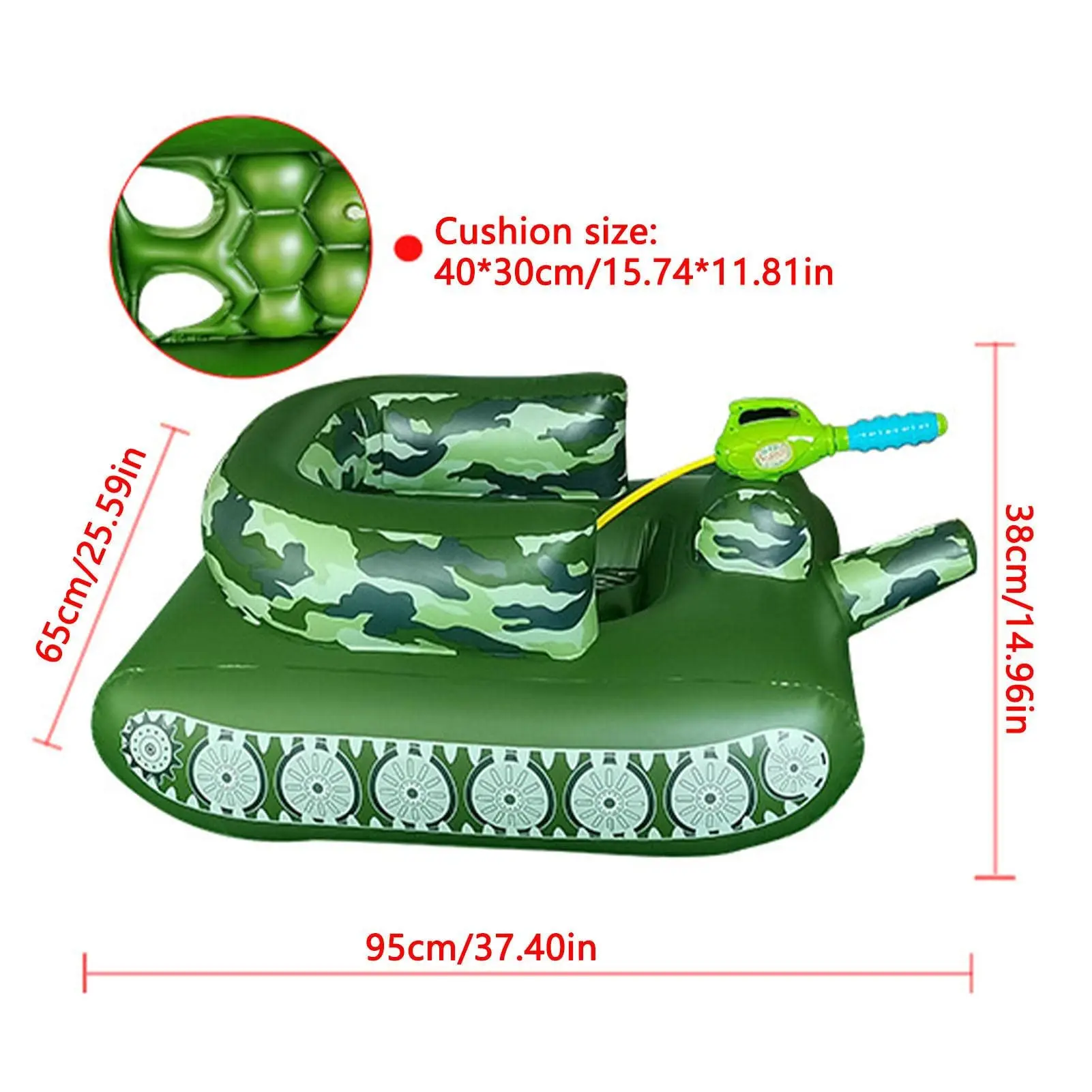 Inflatable Tank Pool Float with Water Gun, Tank Ship Pool Floats for ...