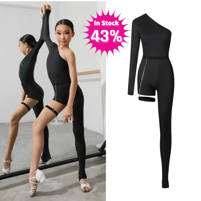 2022-New-Latin-Dance-Jumpsuit-For-Girls-Designer-Clothes-Slant-Shouder ...