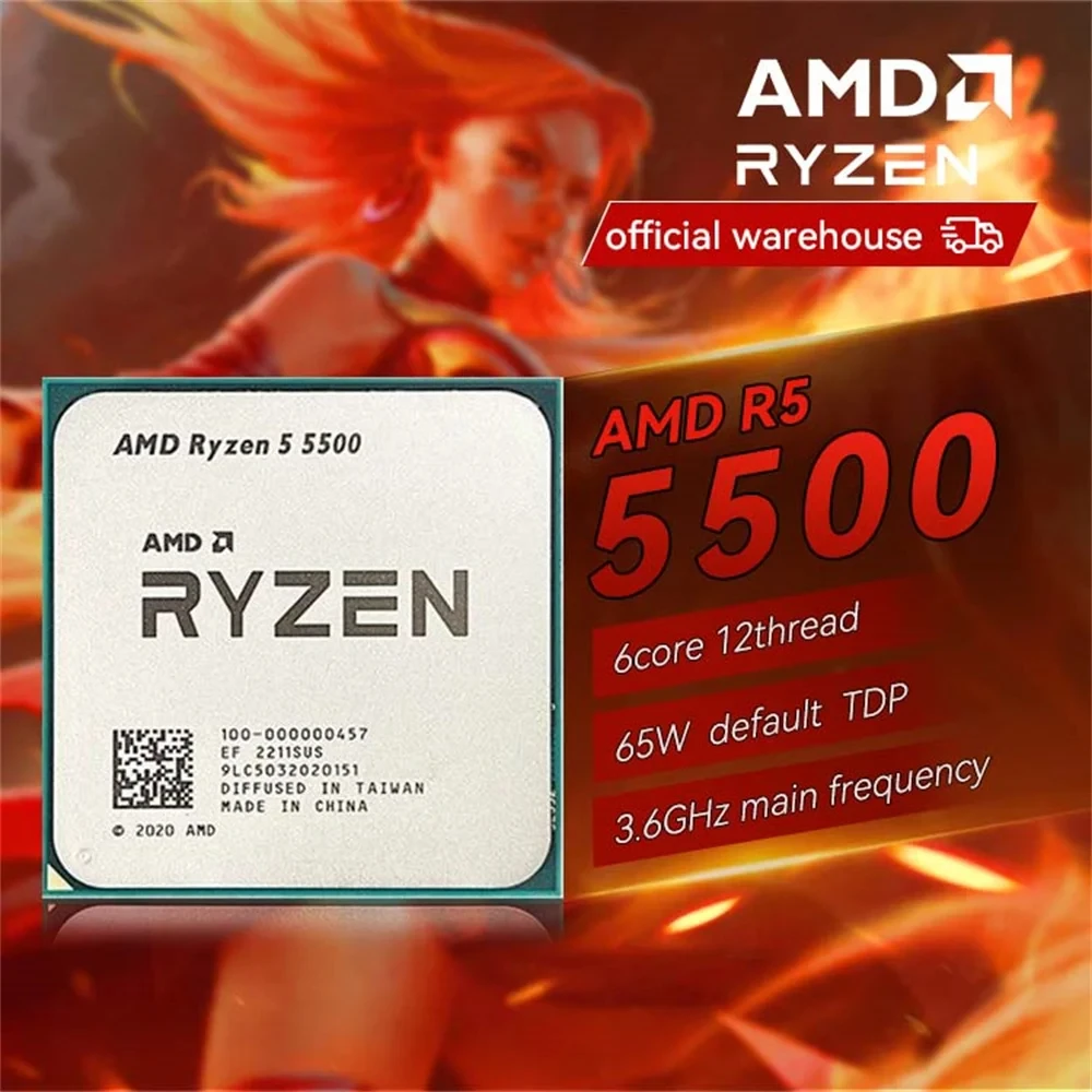 AMD-Ryzen-5-5500-CPU-Processor-R5-5500-100-Brand-New-6-Core-Socket-AM4 ...