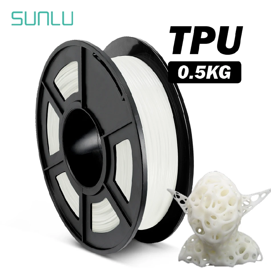 SUNLU 95A TPU 0.5KG 3D Printing Filament 1.75MM Clogging Free No Bubble ...