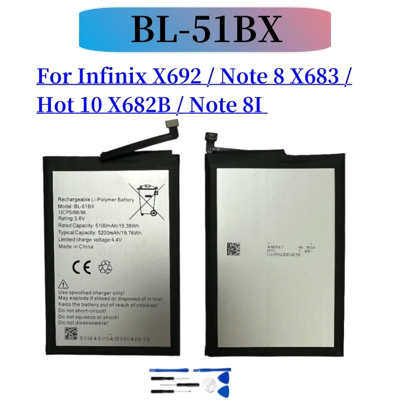 For Infinix X692 Note 8 X683 Hot 10 X682B 8I 5200Mah Mobile Phone ...
