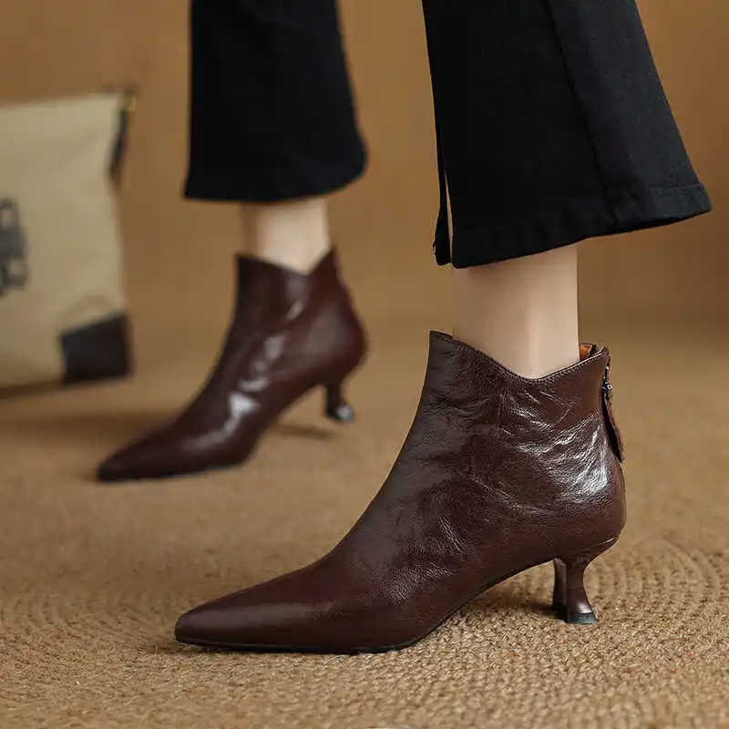 Botines de Mujer con Punta en Pico, Estilo Vintage, Primavera 2026 ...