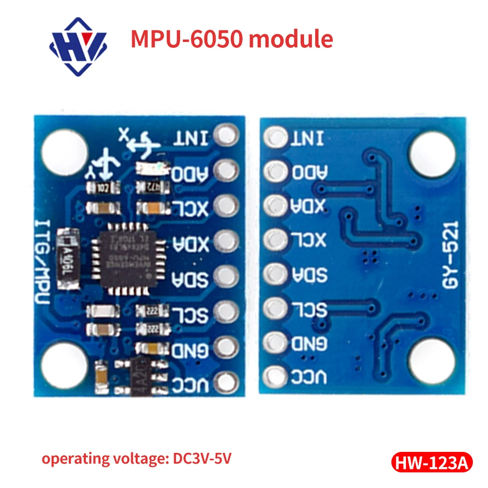 Plantilla de GY 521 de acelerómetro de tres ejes integrada, módulo MPU6050, sensor diy para ...