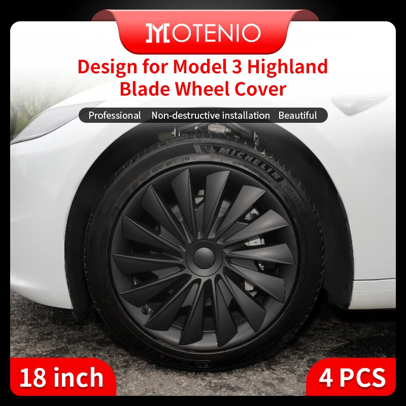 Wheel-Cover-Model-3-Highland-Design-for-Tesla-18-Inch-Hubcap-4PCS ...