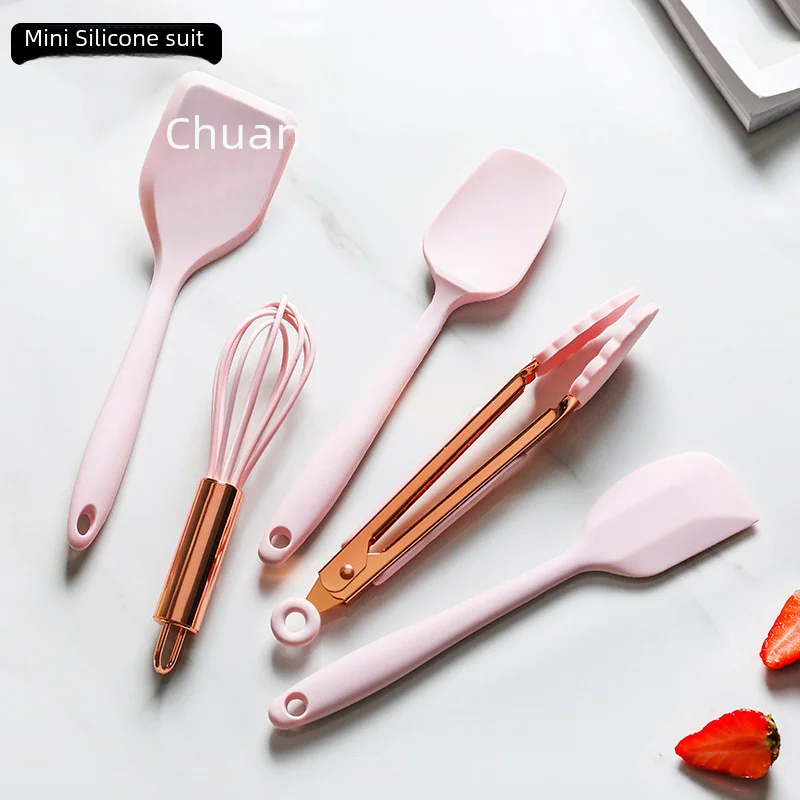 6-piece-Set-Mini-Silicone-Kitchen-Utensils-Storage-Barrel-Food-grade ...