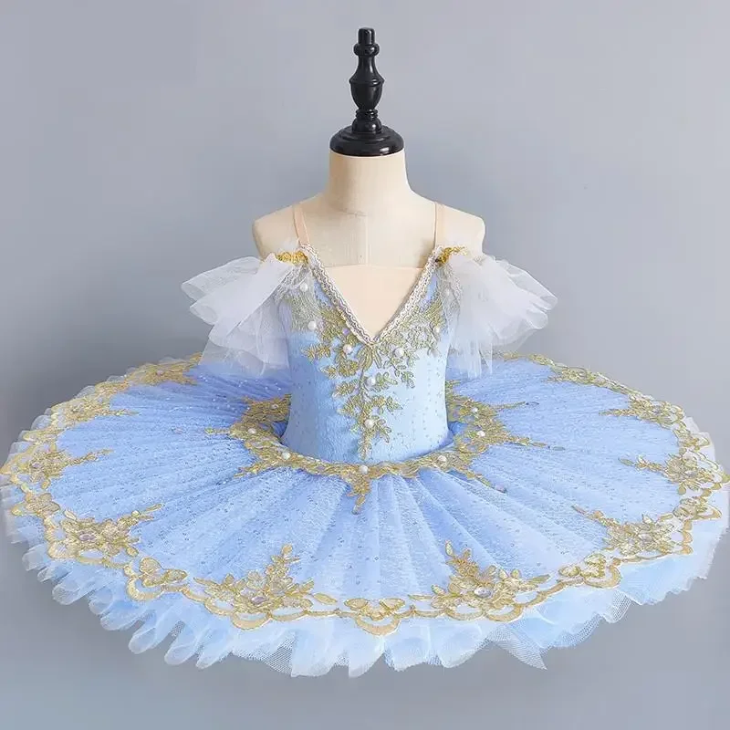 Professional-Ballet-Girl-Blue-Pink-Pancake-Princess-Ballet-Party-Dress ...