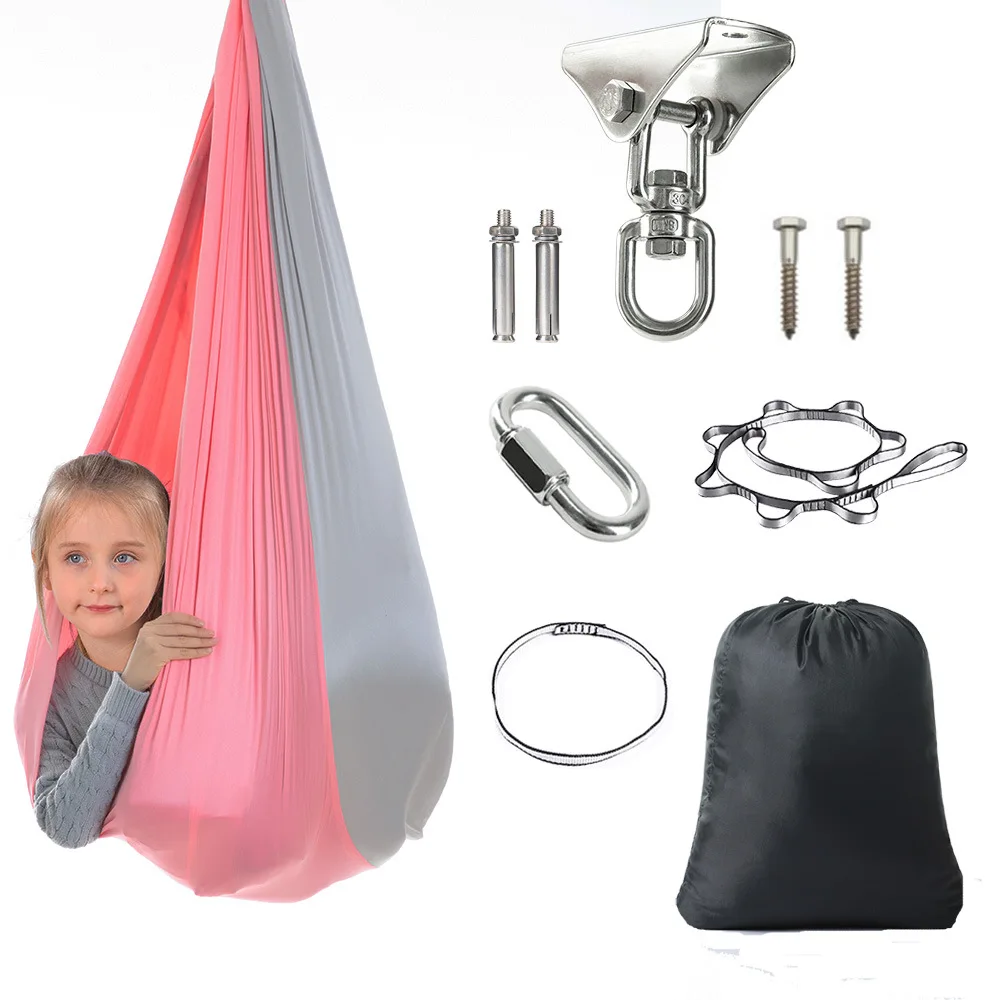 Double-Layer-Two-Color-100-Nylon-Material-Children-s-Elastic-Hammock ...