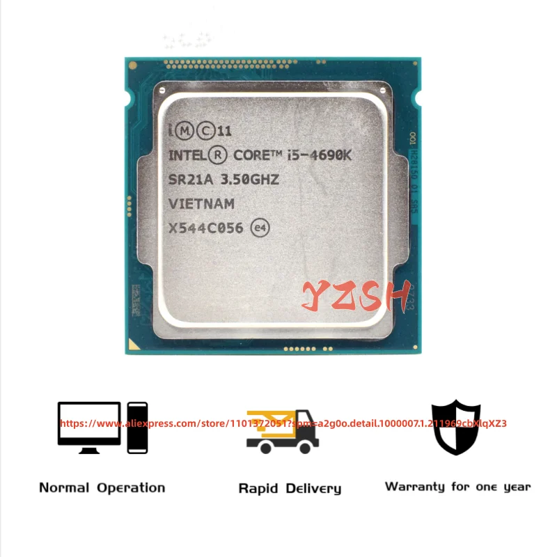 Intel Core i5 4690K 3.5GHz 6MB Socket LGA 1150 Quad-Core CPU Processor ...
