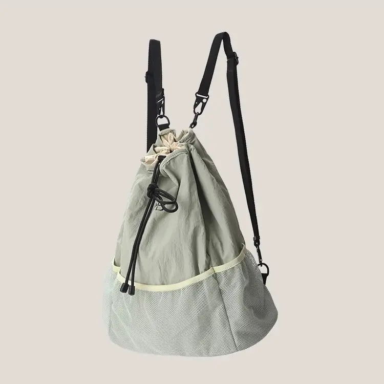 Light-Drawstring-Simple-Women-Backpack-Solid-Color-Nylon-School ...